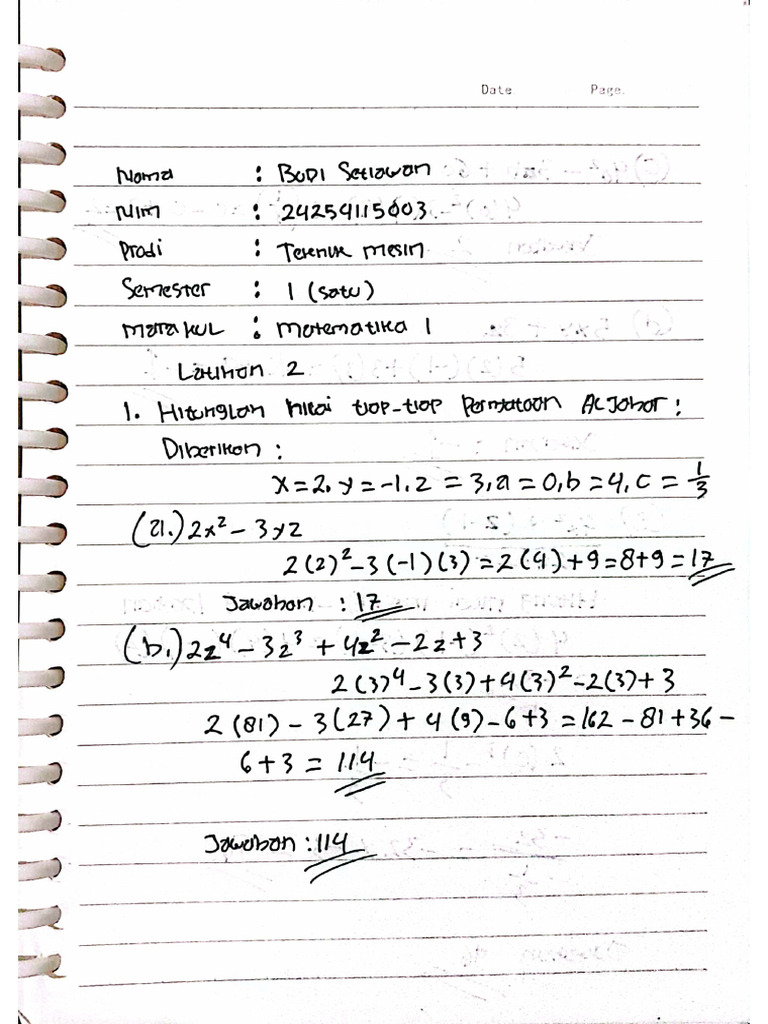 Matematika Tugas2 Budi Setiawan Tm24 | PDF