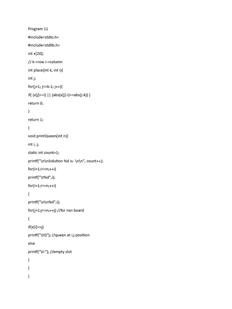 N Queens | PDF