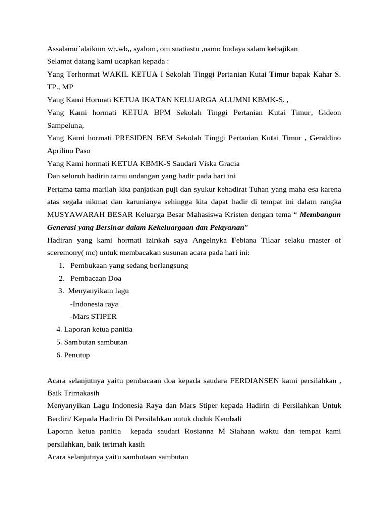 Teks MC Mubes Kbmk-S | PDF