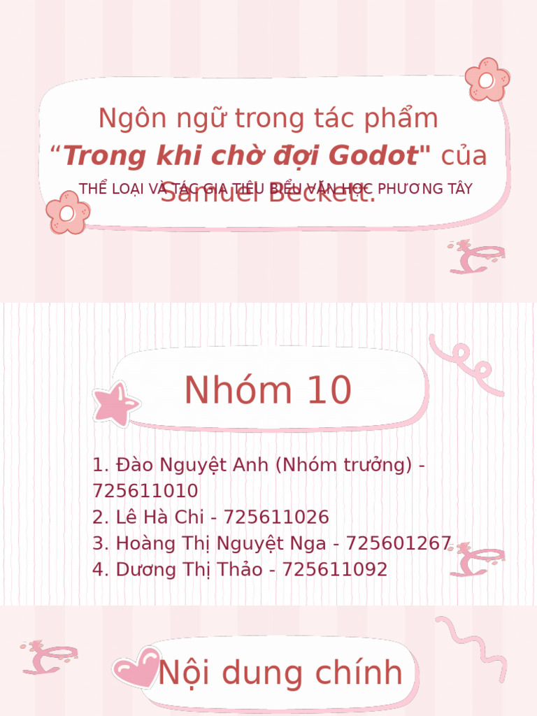 ngôn ngữ trong tác phẩm "Trong khi chờ đợi Godot của Samuel Beckett. | PDF