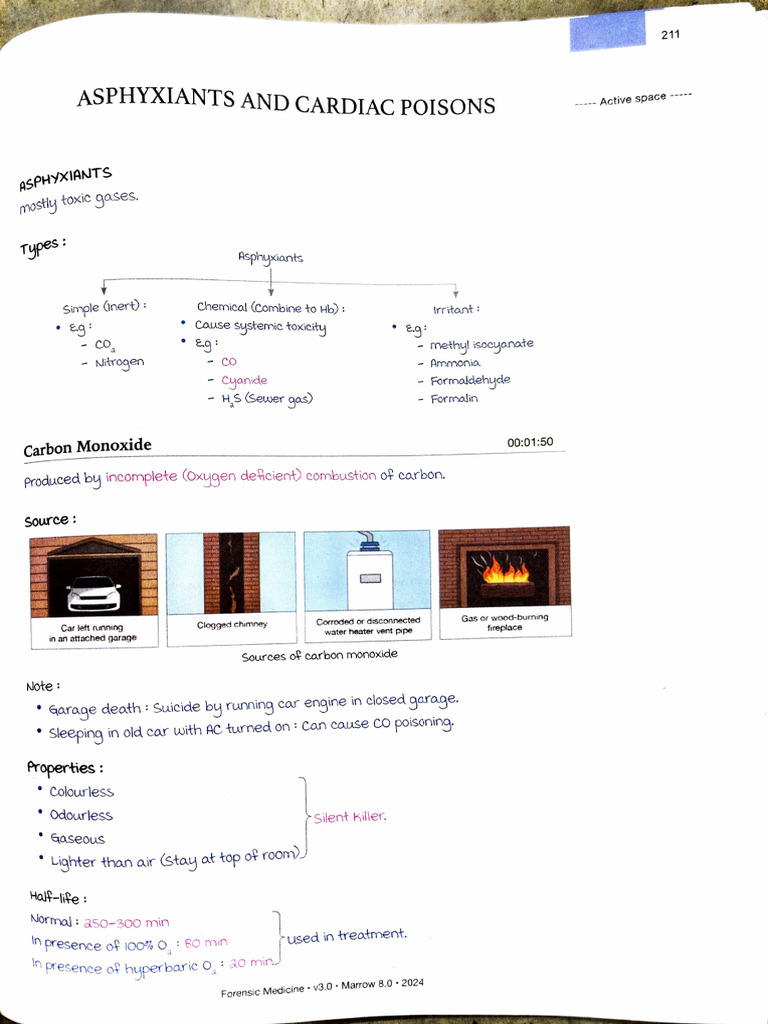 Asphyxiants and Cardiac Poisons Overview | PDF | Cyanide | Carbon Monoxide