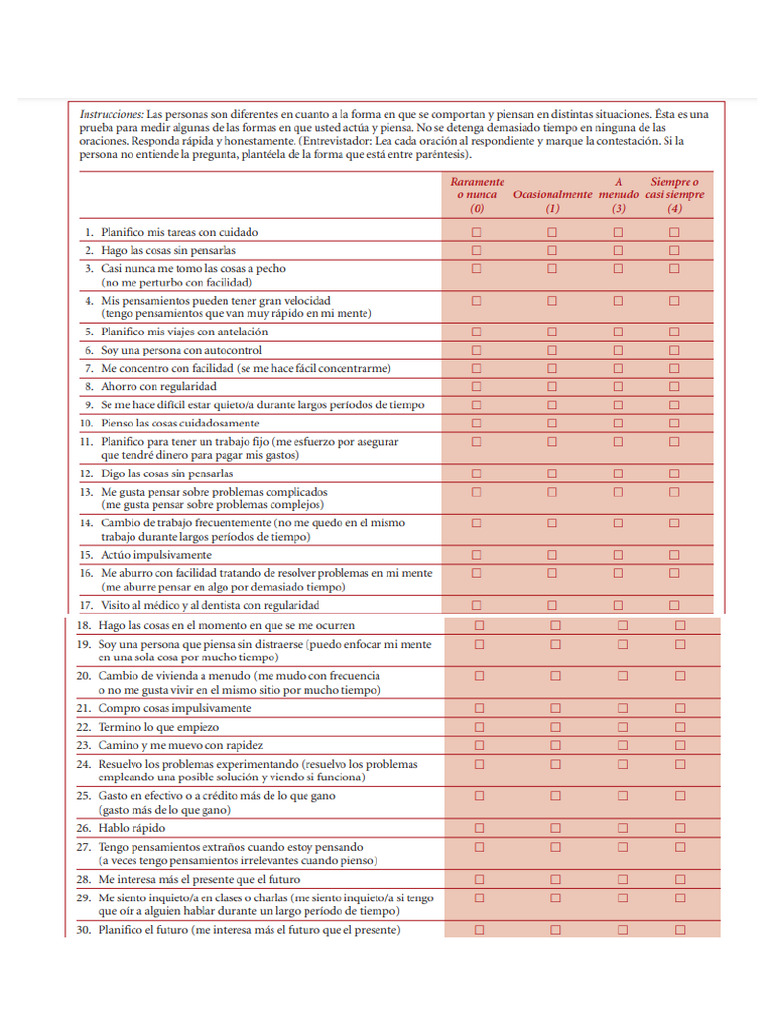 Escala de Barrat | PDF