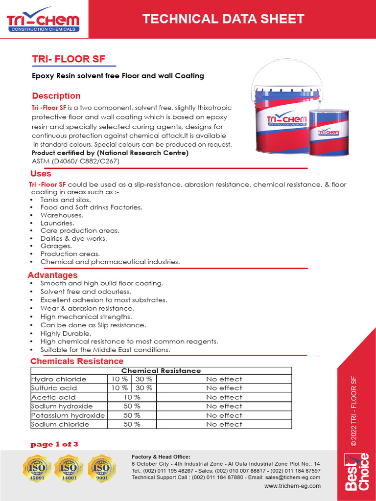 Tri- Floor Sf | PDF | Concrete | Epoxy
