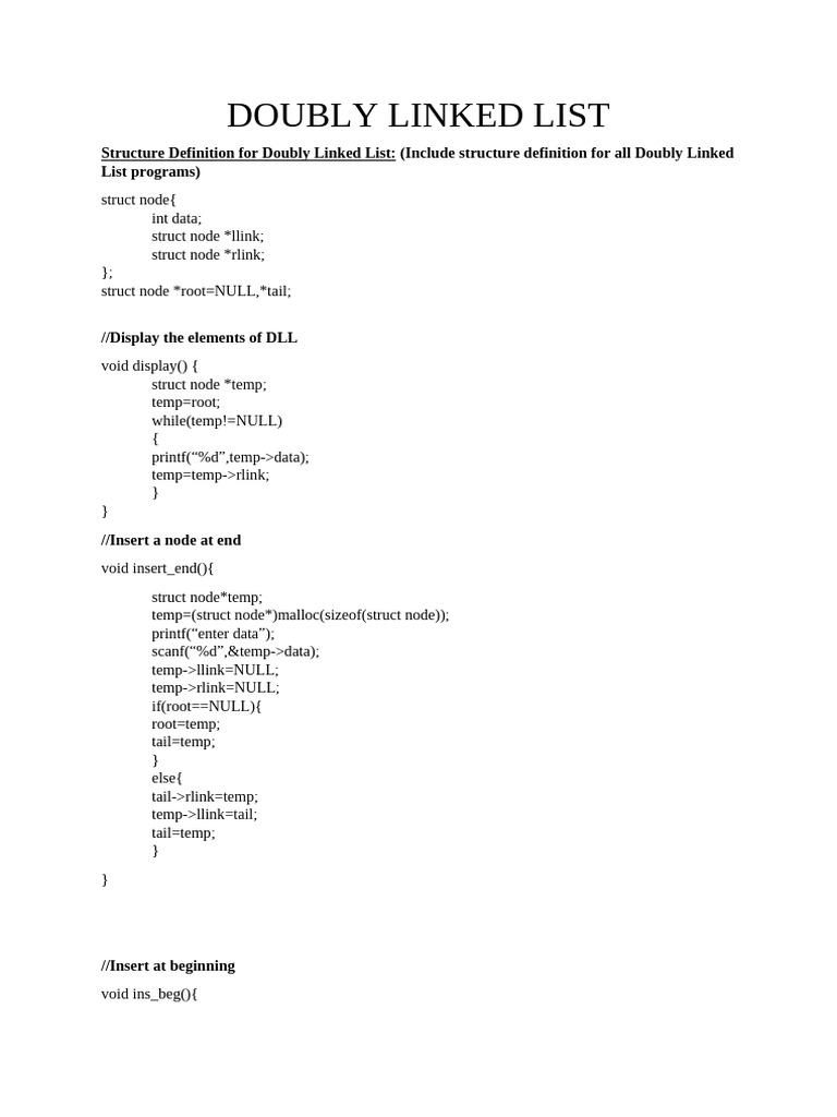 Doubly Linked List | PDF | Algorithms And Data Structures | Computing Doubly Linked List | PDF | Algorithms And Data Structures | Computing