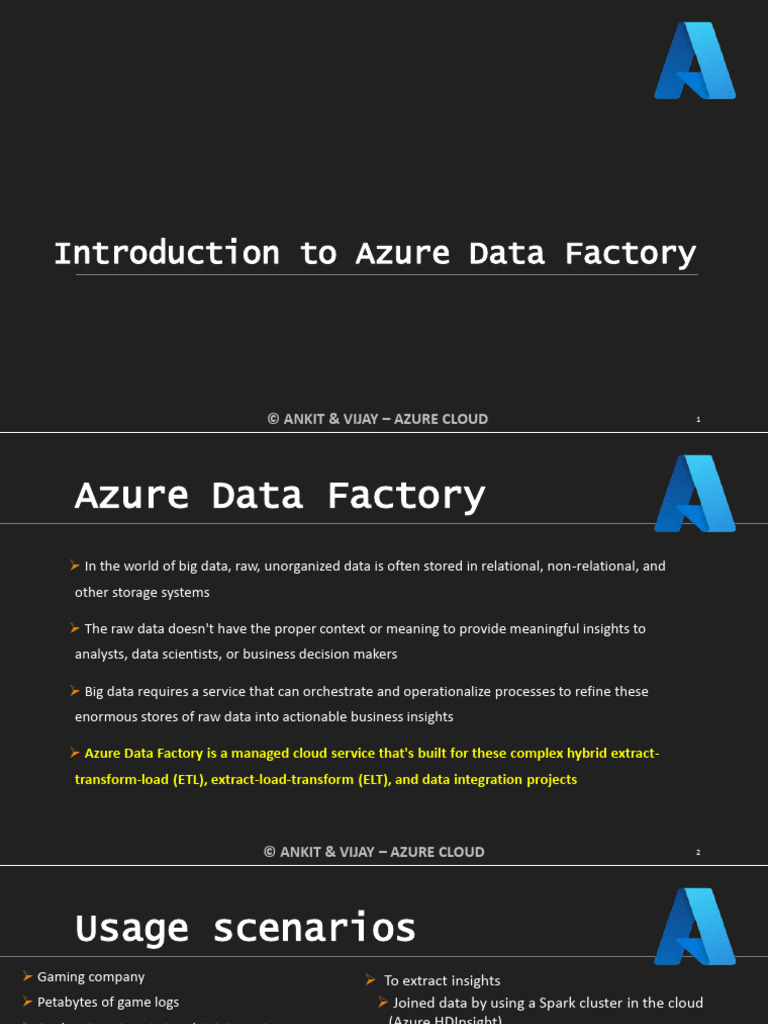 Data Factory | PDF | Microsoft Azure | Cloud Computing