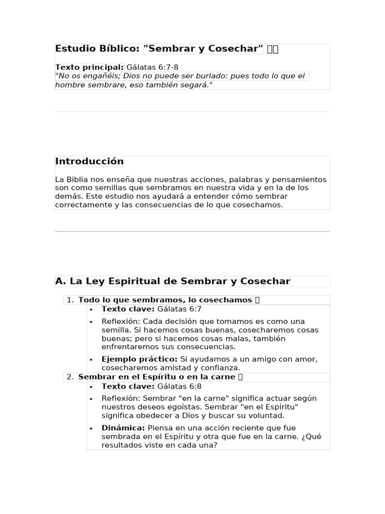 Sembrar Y Cosechar Leyes Espirituales Pdf Amor Oración