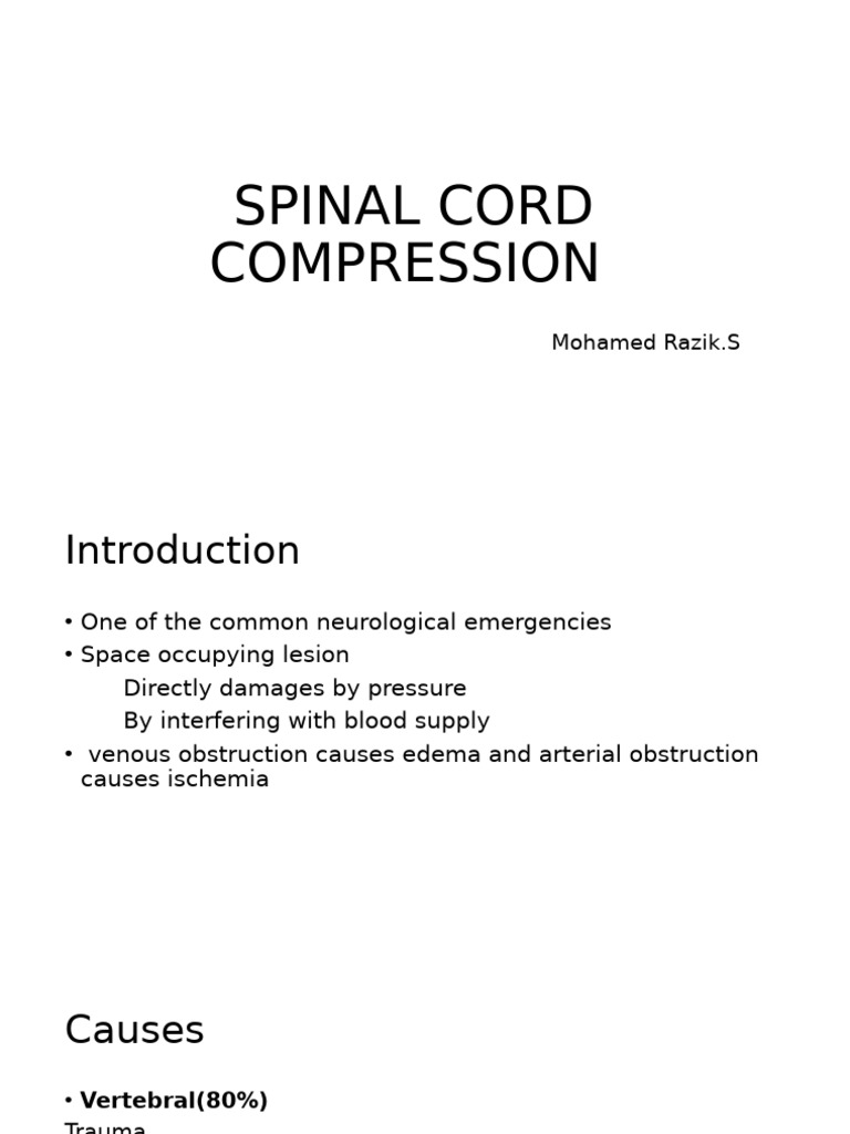 Spinal Cord Compression: Causes, Symptoms, and Treatment | PDF
