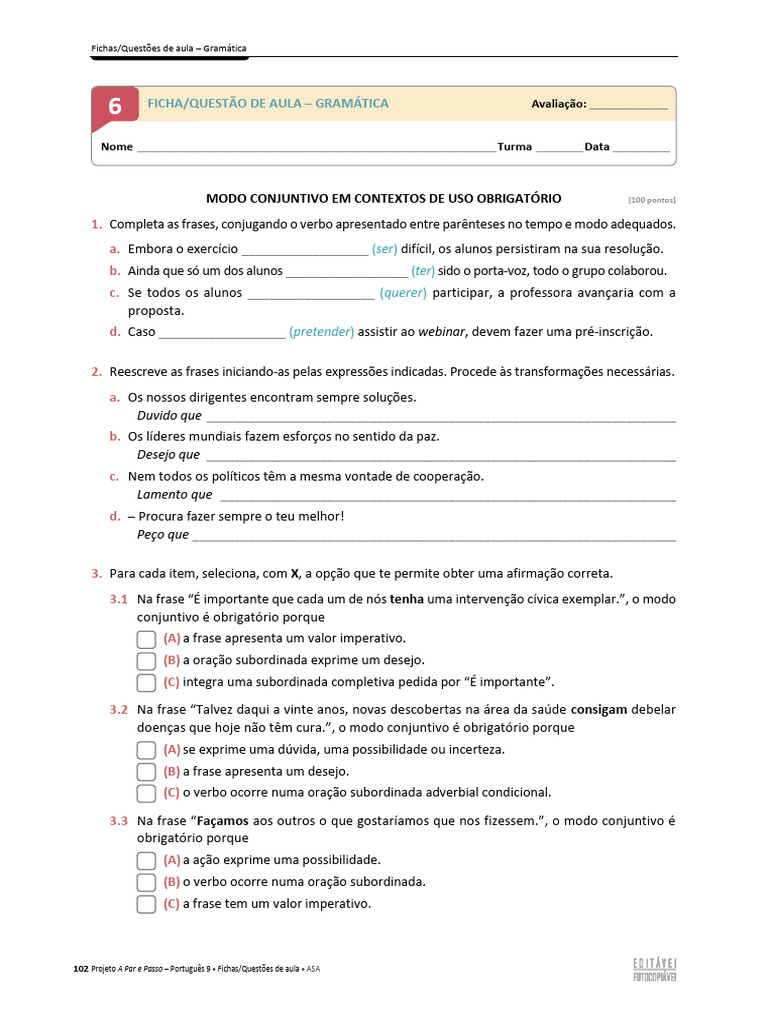 APP9 DP (QA-G 6 Modo Conjuntivo) | PDF
