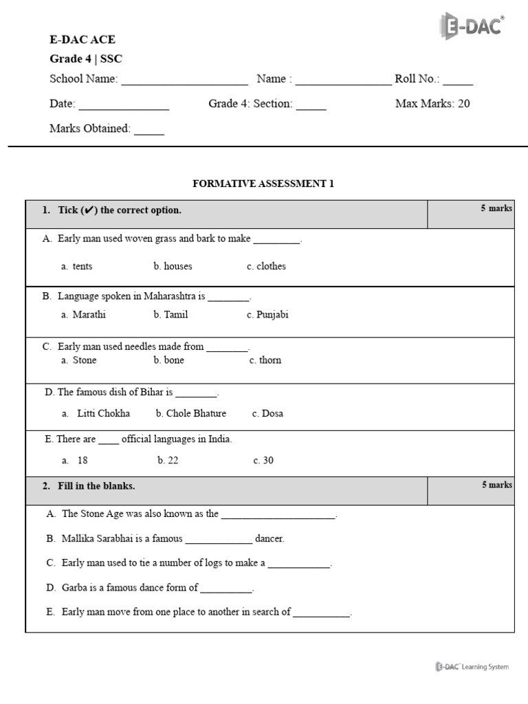 FA1_SST_G4_20 marks.docx (1) | PDF | Languages Of India | Languages Of Asia