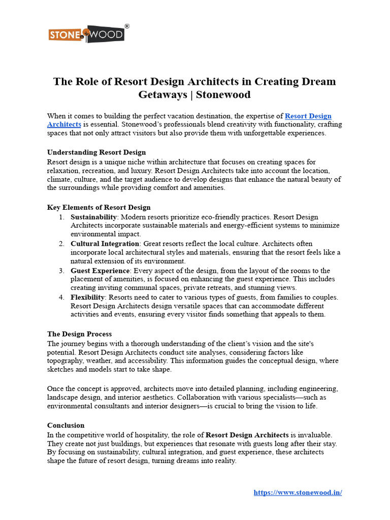 The Role of Resort Design Architects in Creating Dream Getaways ...