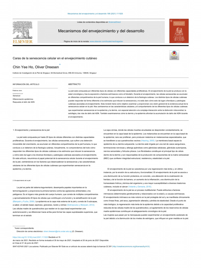 Mecanismos Del Envejecimiento y Del Desarrollo: Chin Yee Ho, Oliver ...