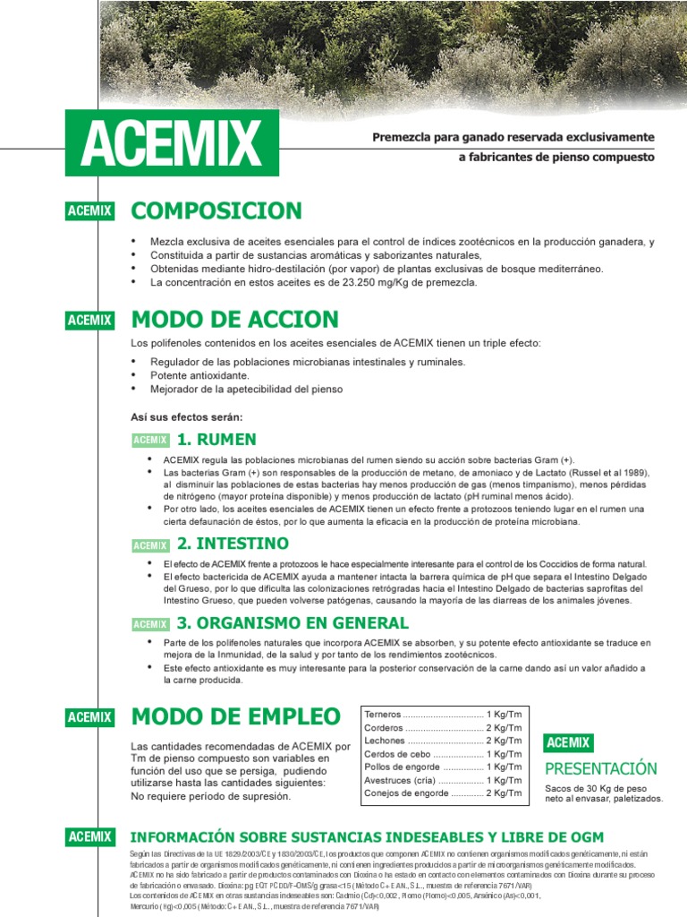 Acemix Leaflet | PDF | Arsénico | Las bacterias