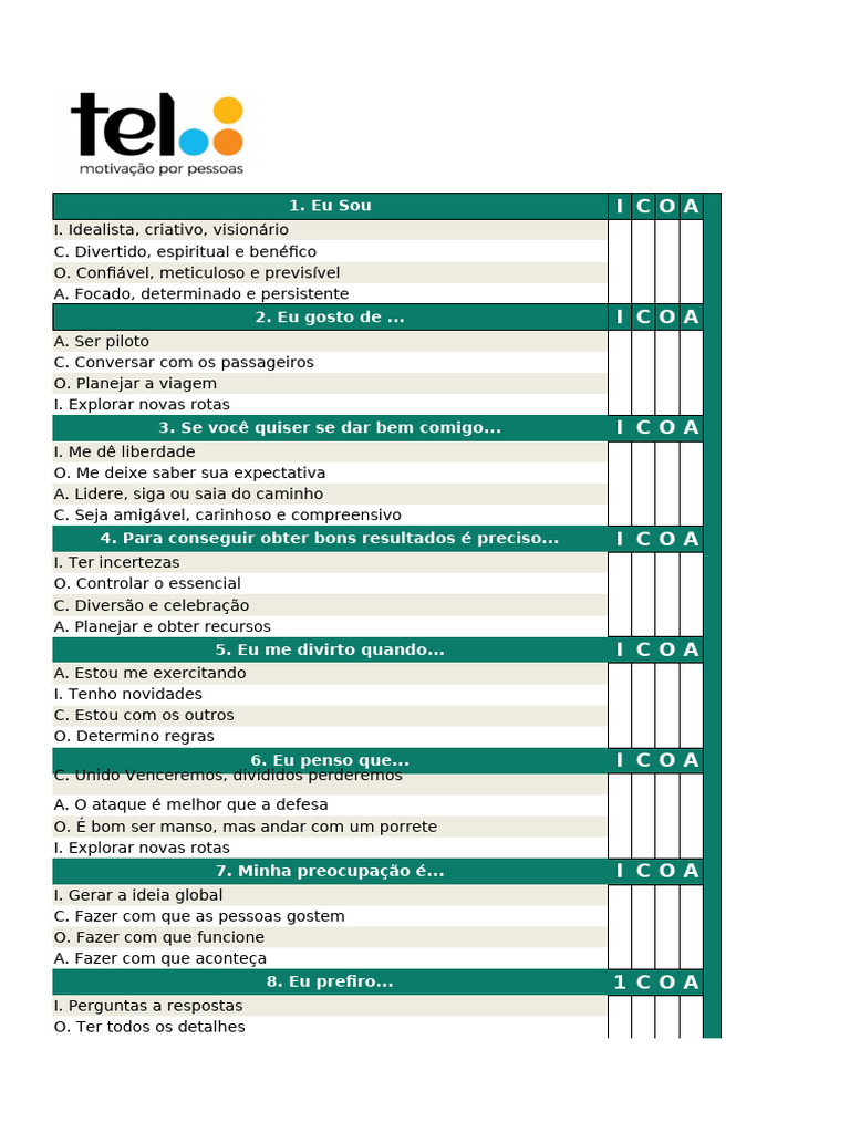 Teste Perfil Comportamental | PDF