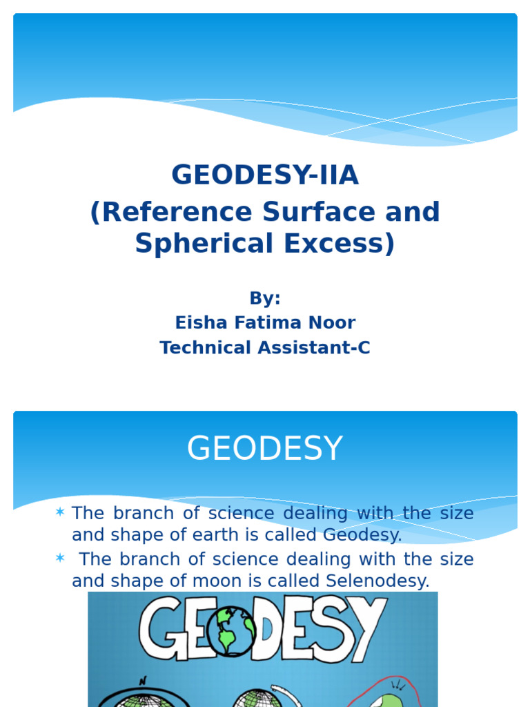 Lecture 01 - Reference Surface and Spherical Excess | PDF | Sea Level ...