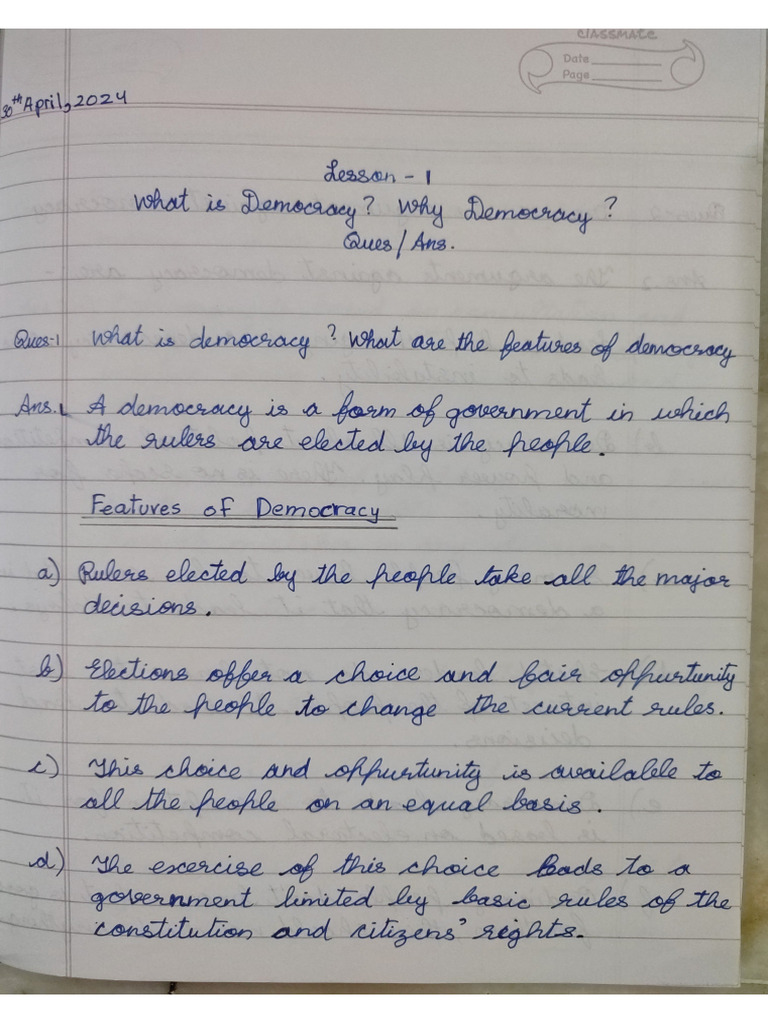 Democracy Chapter | PDF