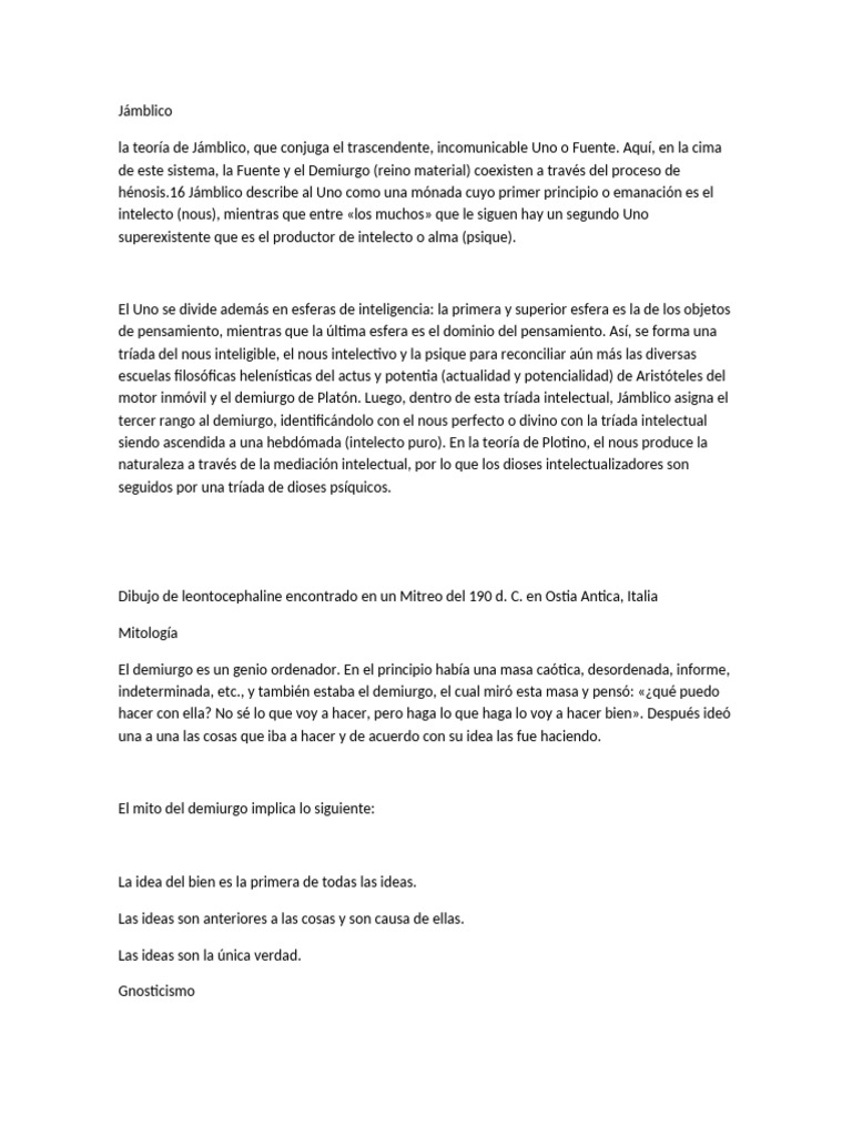 Jamblico | PDF | Filosofía griega antigua | Metafísica