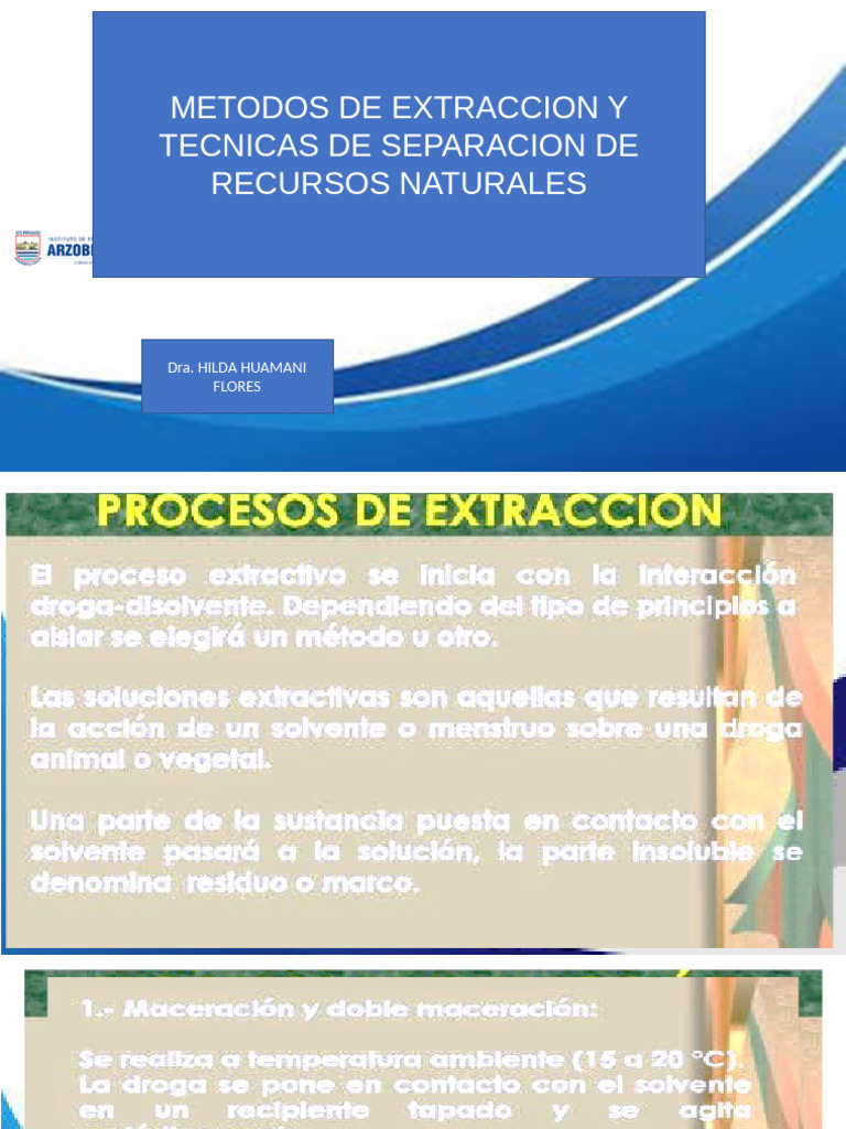 Clase 04 Metodos de Extraccion y Tecnicas de Separacio | PDF | Cromatografía | Destilación