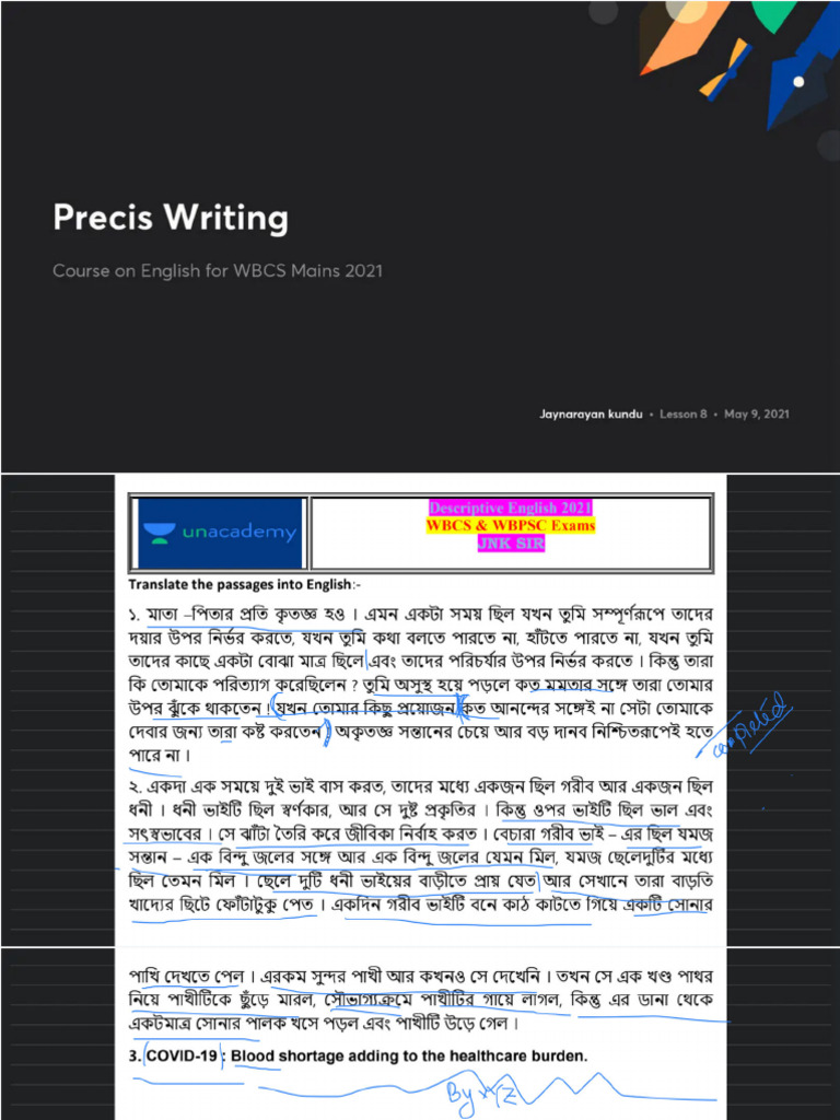 Precis Writing With Anno | PDF