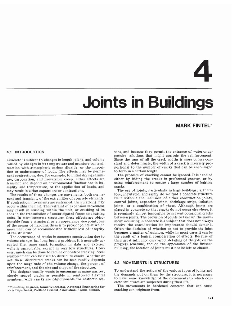 Joints in Buidings by Mark Fintel | PDF