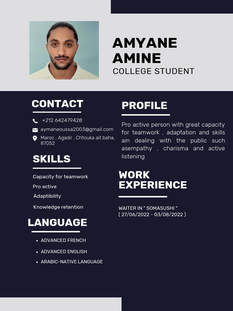 Grey Dark Blue Resume | PDF