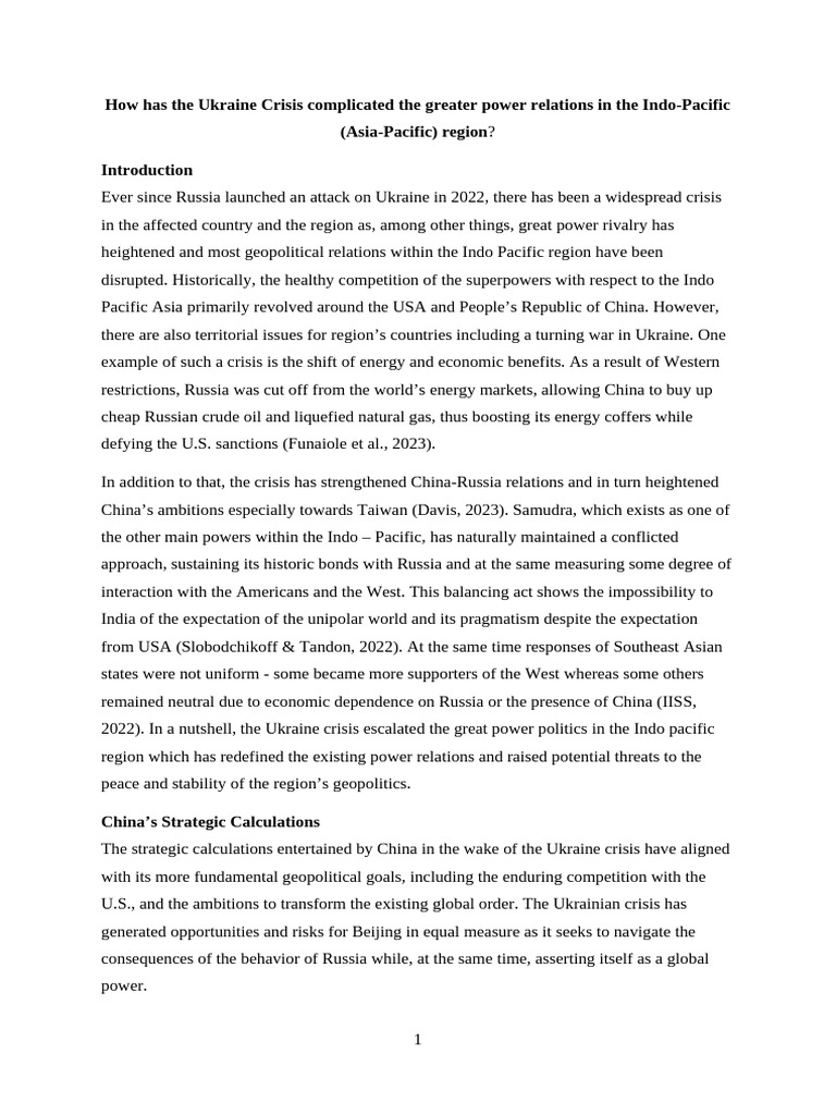 Essay_ Ukraine Crisis | PDF | Russia | World Politics