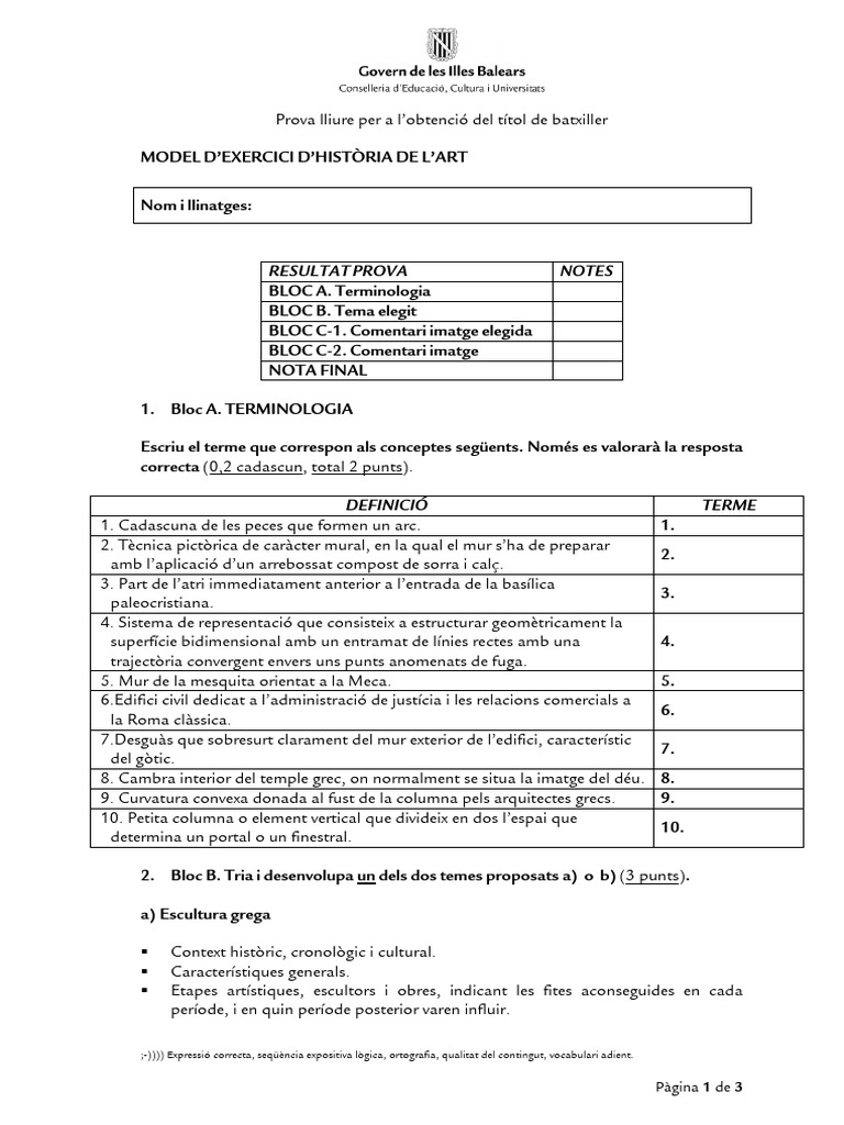 Historia de L'art Model | PDF