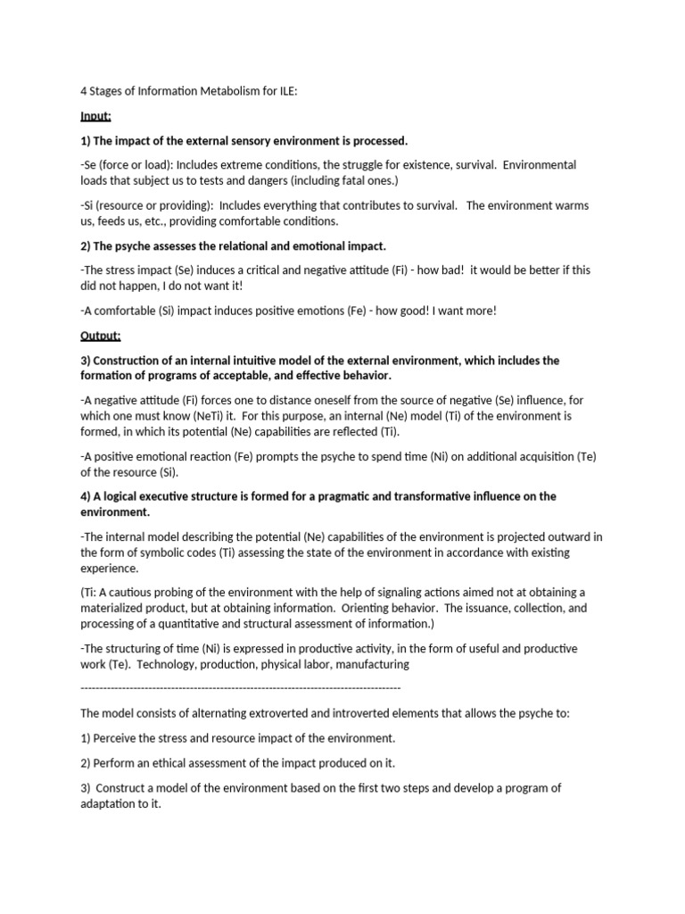 Churyumov (Socionics) Chapter 4 (Part 1) | PDF | Id | Information