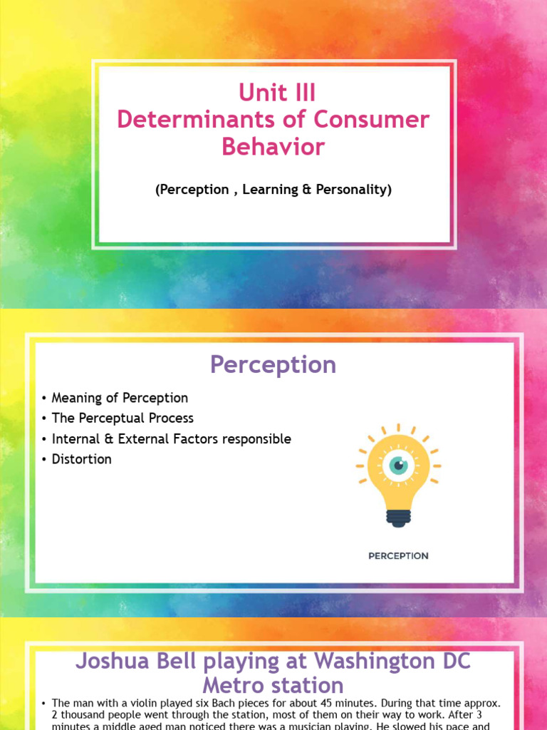 CB Unit 3 | PDF | Classical Conditioning | Perception