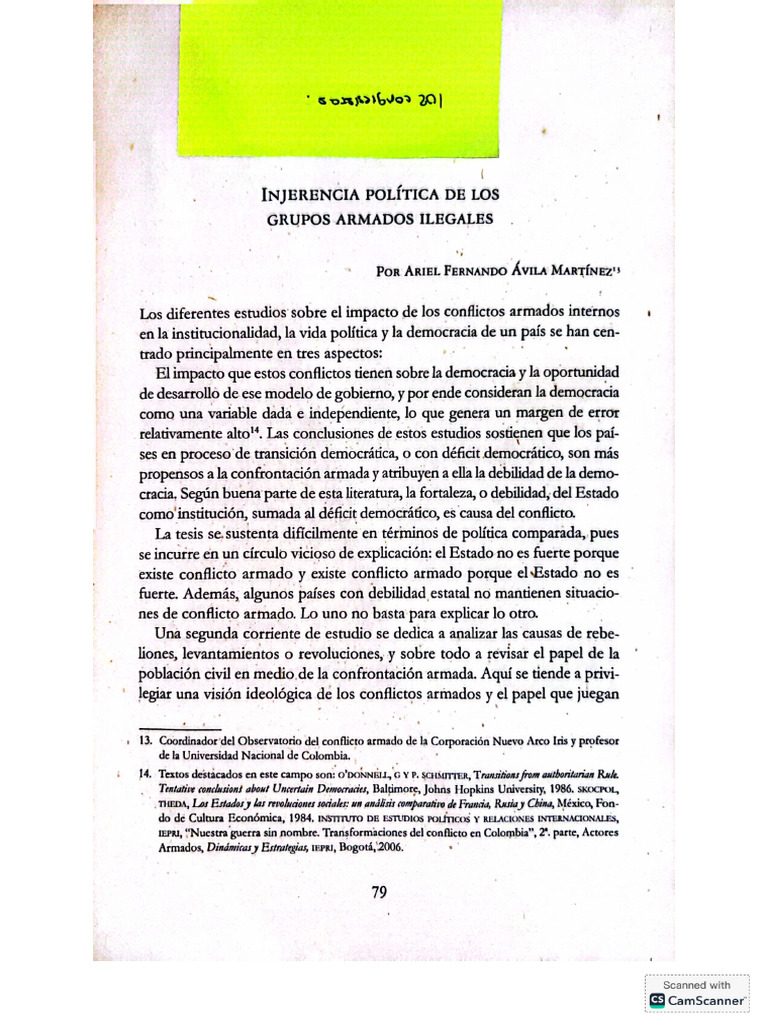Injerencia Política de Los Grupos Armado | PDF
