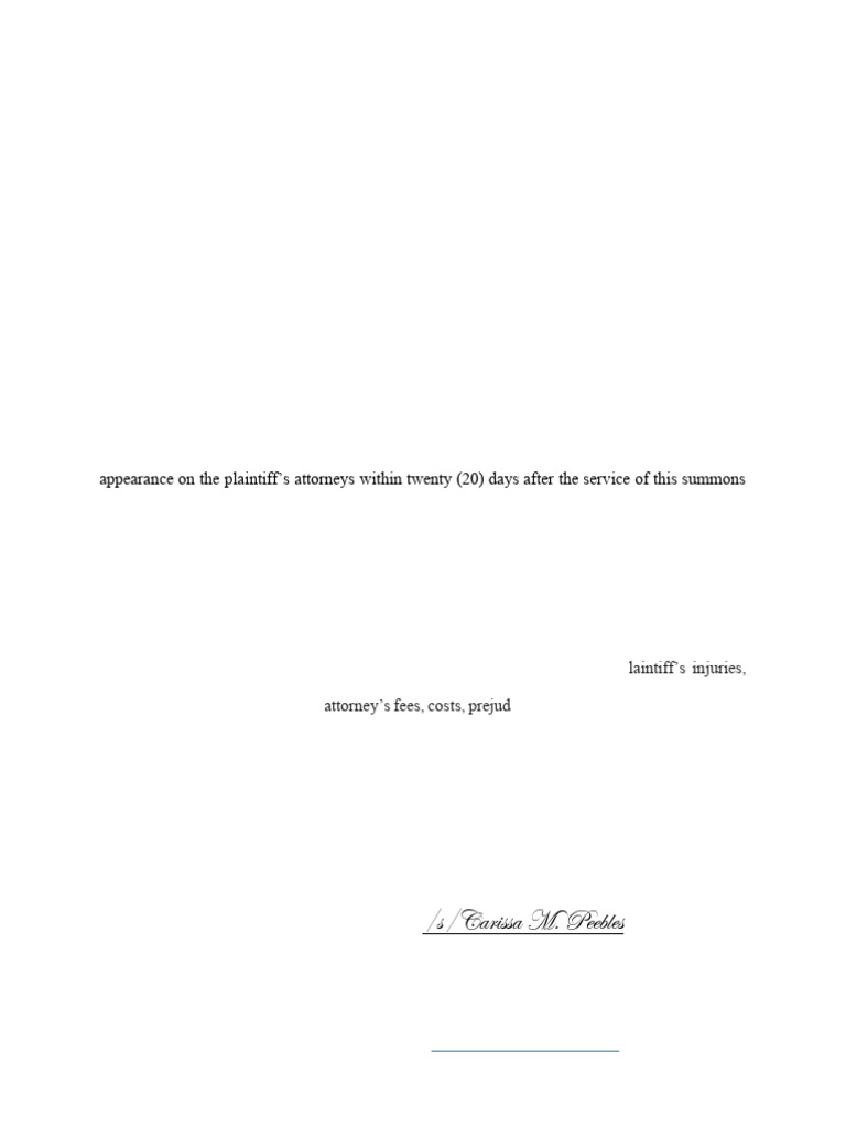 Alexander Summons With Notice - EFiled | PDF | Damages | Summons