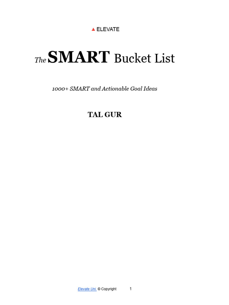 1000+ SMART Bucket List Ideas | PDF | Mountaineering | Employee Retention