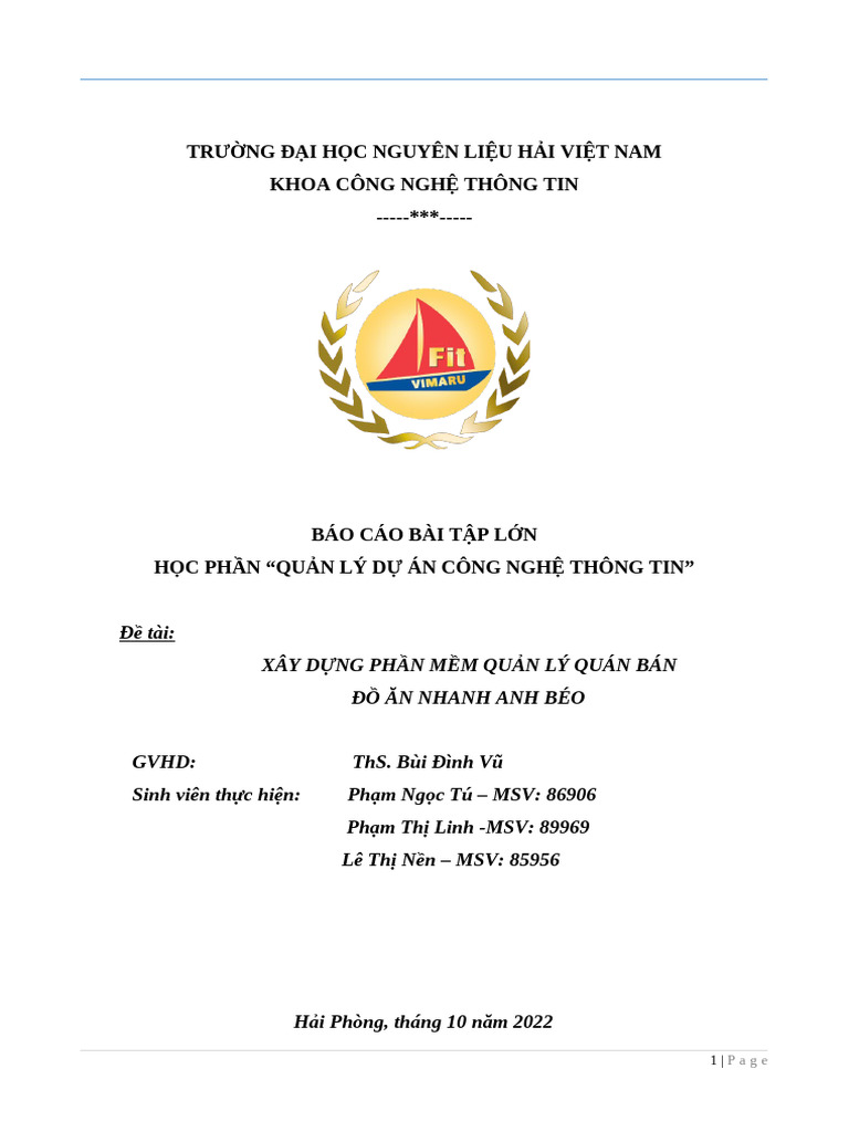 Bai Tap Lon XDQLDACNTT 2 | PDF