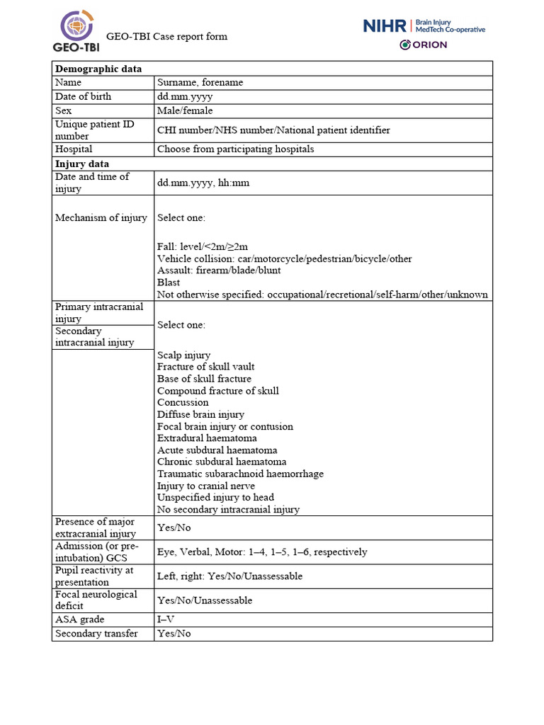 Geo Tbi CRF | PDF | Health Care | National Health Service