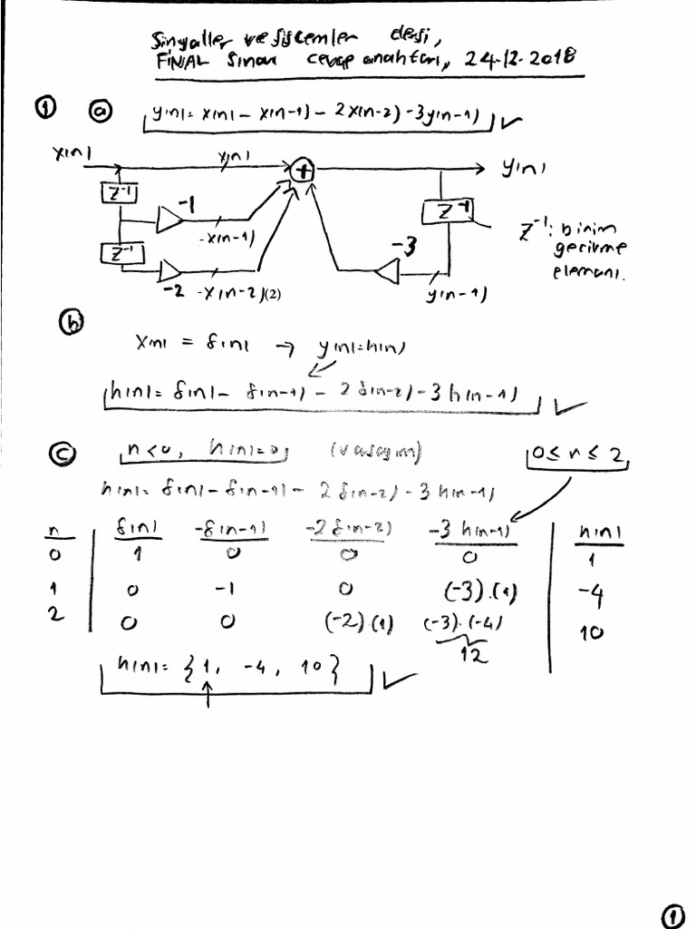 W13 2018 Signals Systems Final Cozum | PDF