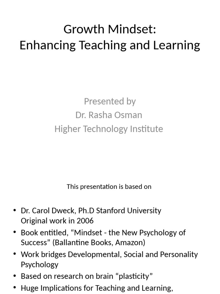 Growth Mindset | PDF | Mindset | Cognition