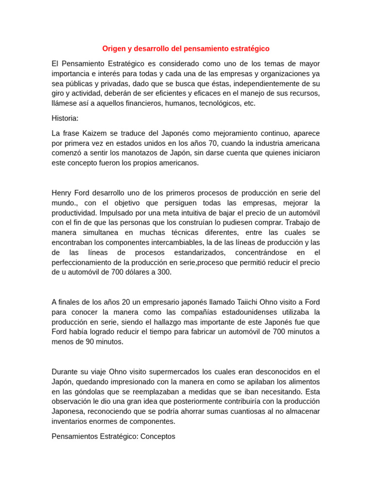 Origen y Desarrollo Del Pensamiento Estratégico | PDF | Producción en ... Origen y Desarrollo Del Pensamiento Estratégico | PDF | Producción en ...