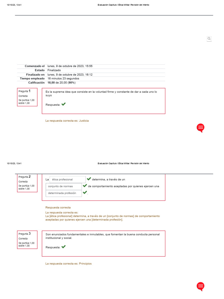 Evaluación Capítulo I Ética Militar_ Revisión del intento | PDF | Moralidad | Virtud