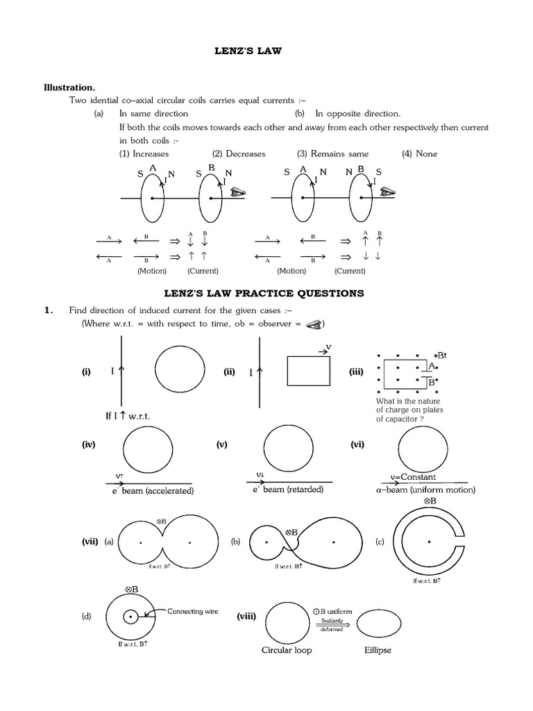 LENZ'S Law | PDF | Electromagnetic Induction | Inductor