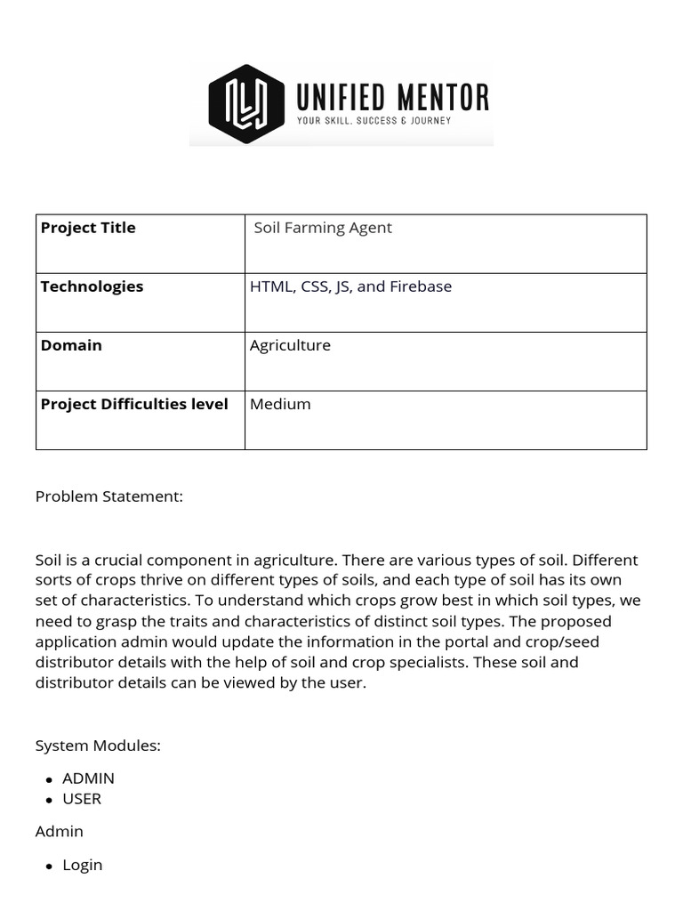 Soil Farming Agent Project Overview | PDF | Computer Science | Computer ...