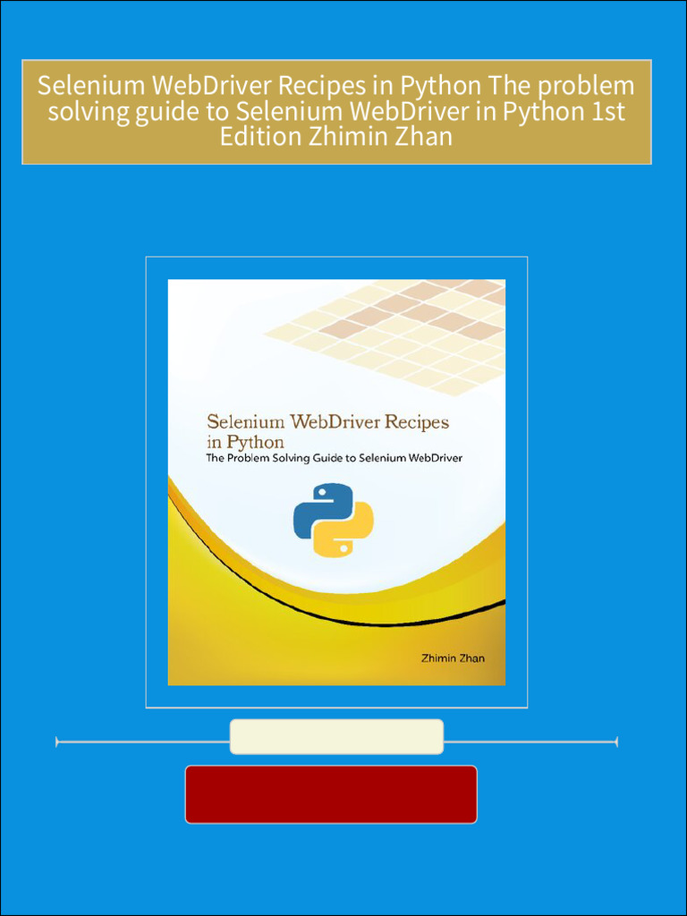 Where Can Buy Selenium Webdriver Recipes In Python The Problem Solving