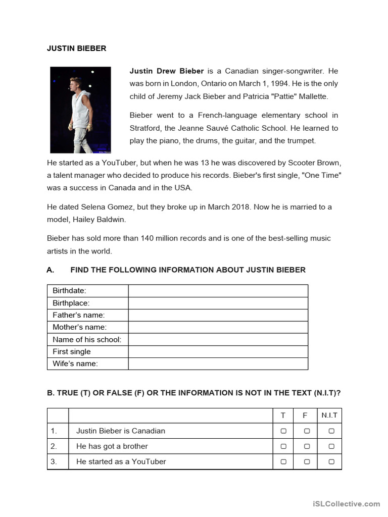 JUSTIN BIEBER | PDF