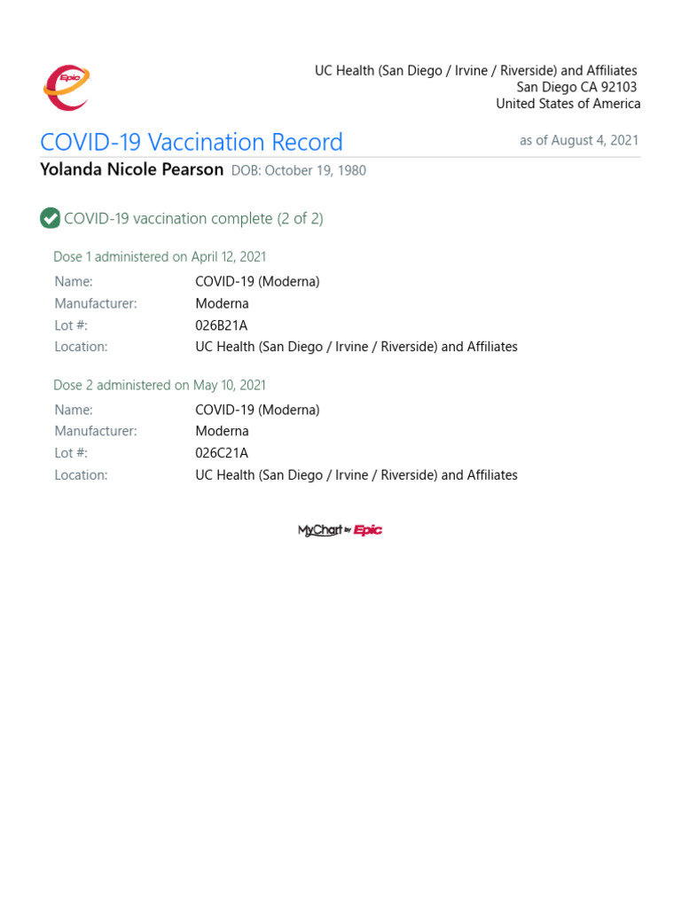 COVID VACCINE Card | PDF