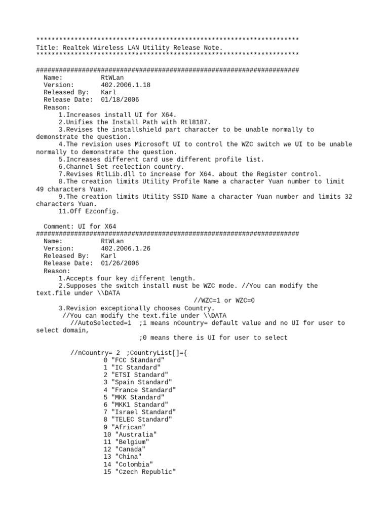 Realtek Wireless LAN Utility Updates | PDF | Computer Architecture ...