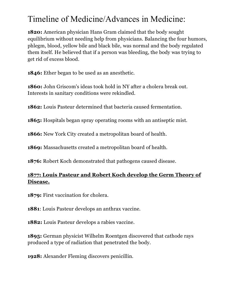 Timeline of Medicine | PDF | Social Science