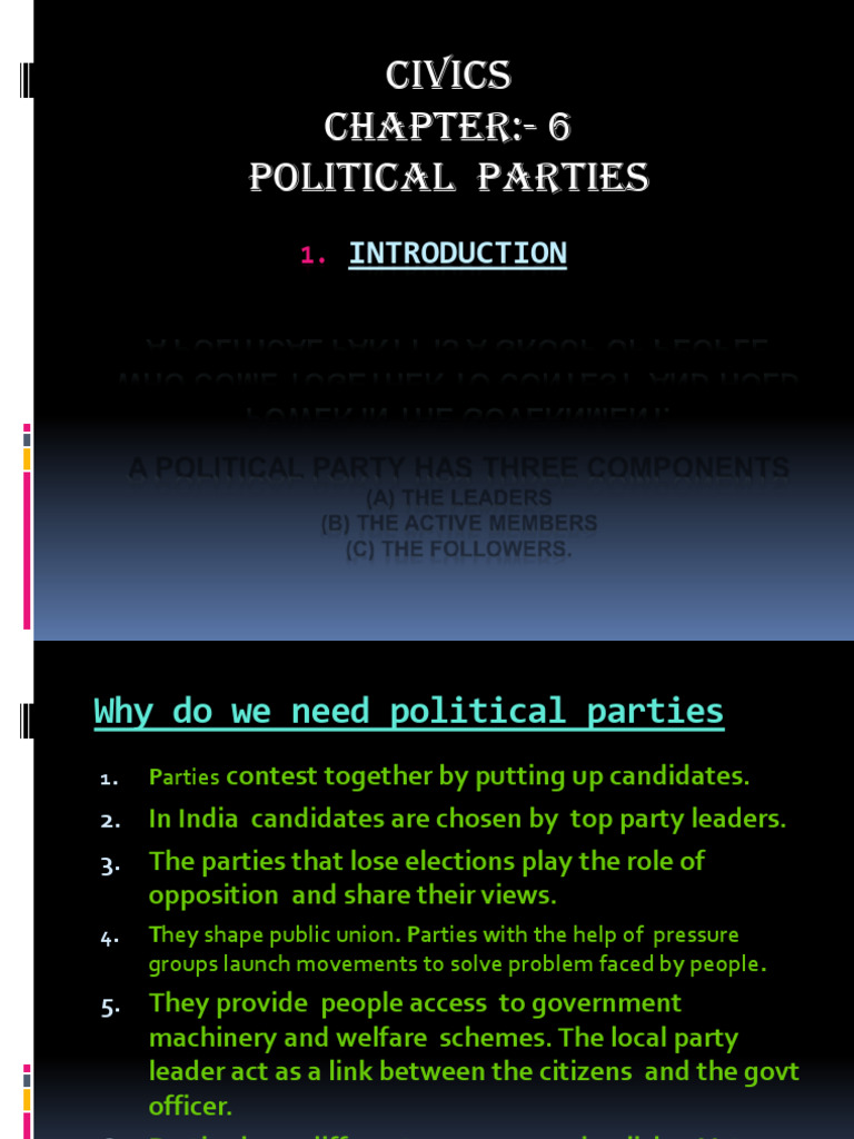 POLITICAL PARTIES(SST) | PDF | Political Parties | Democracy