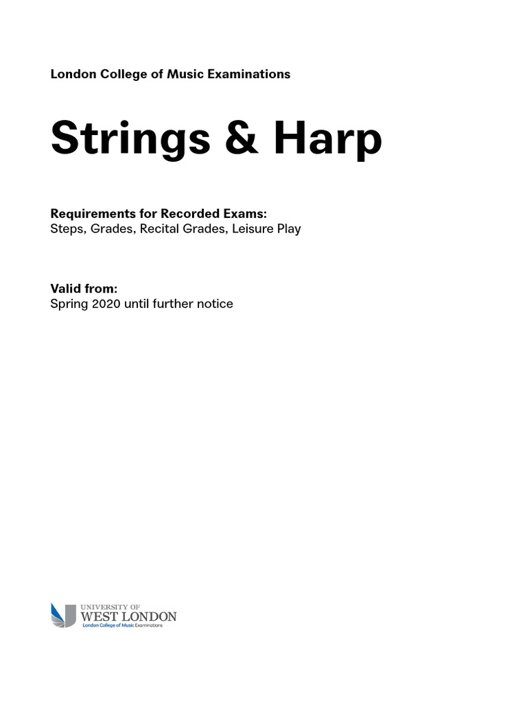 LCME Strings & Harp Recorded Exam Guide | PDF | Qualifications