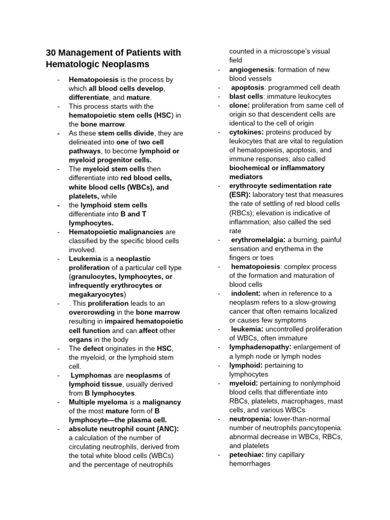 MEDSURG-REVIEWER-p2p2 | PDF | Leukemia | White Blood Cell