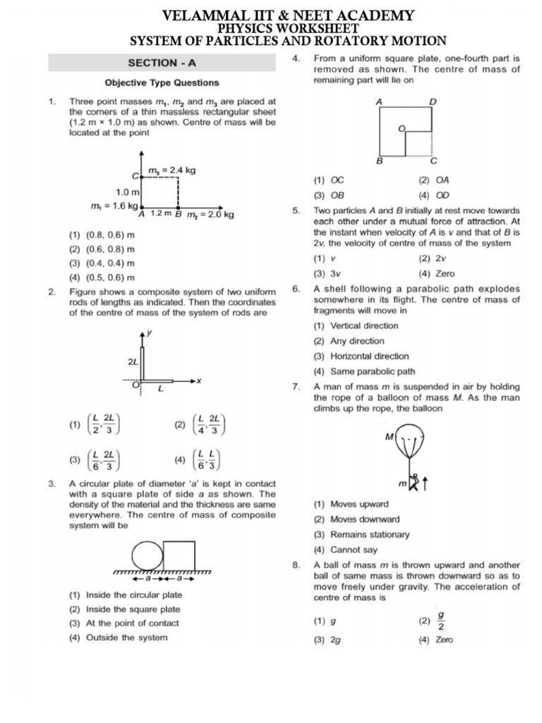System of Particle - Worksheet | PDF