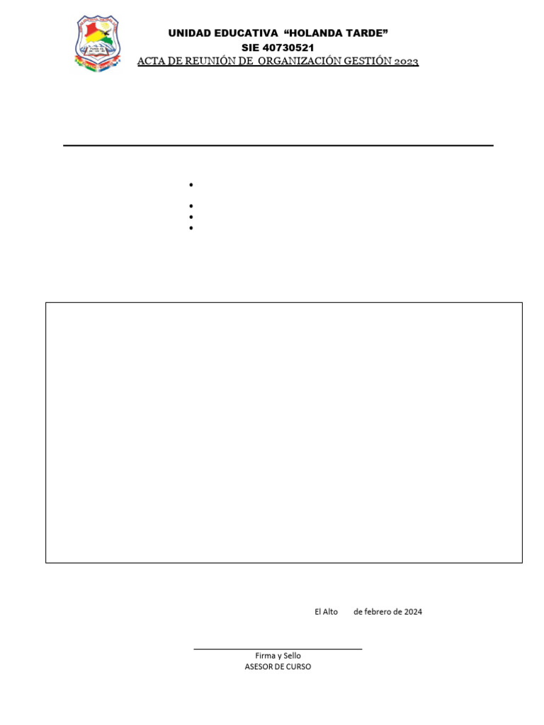 Acta de Reunión 2b 2024 | PDF