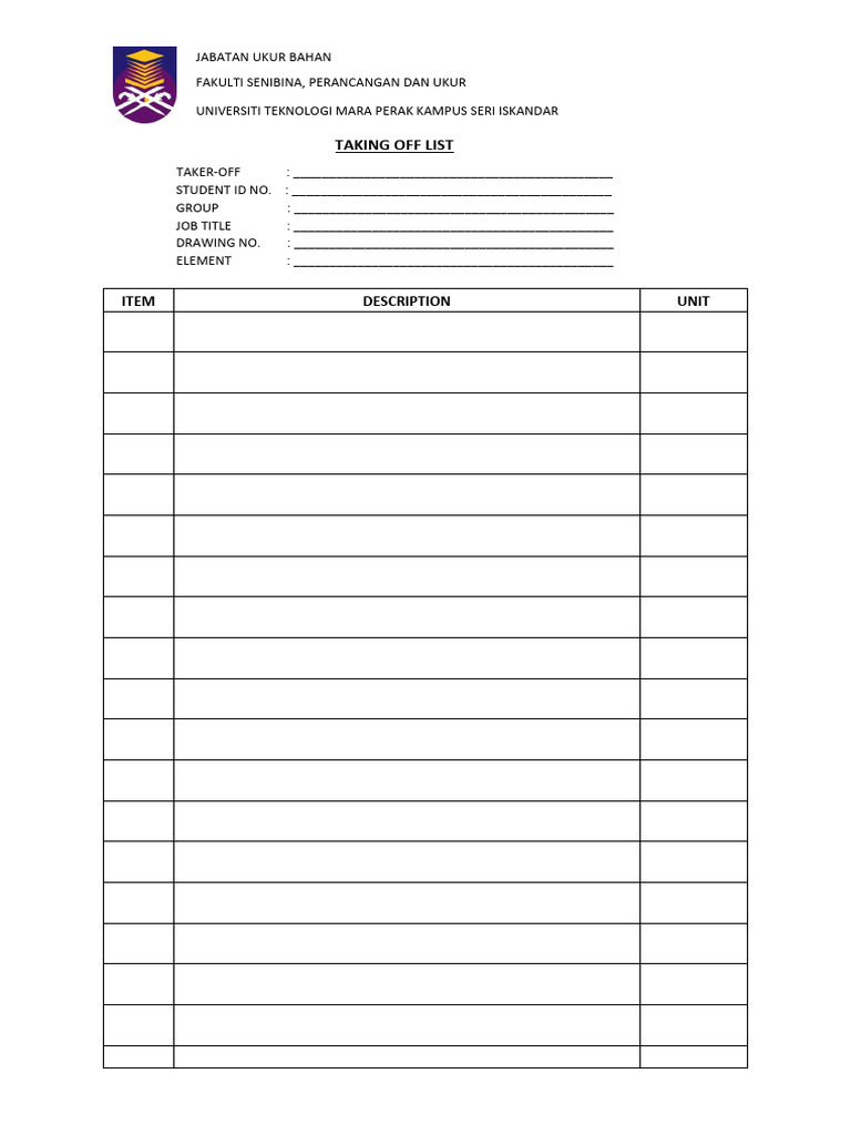 taking off query list | PDF